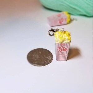 Miniature Movie Popcorn Charm, Miniature Food Jewelry, Polmer Clay ...