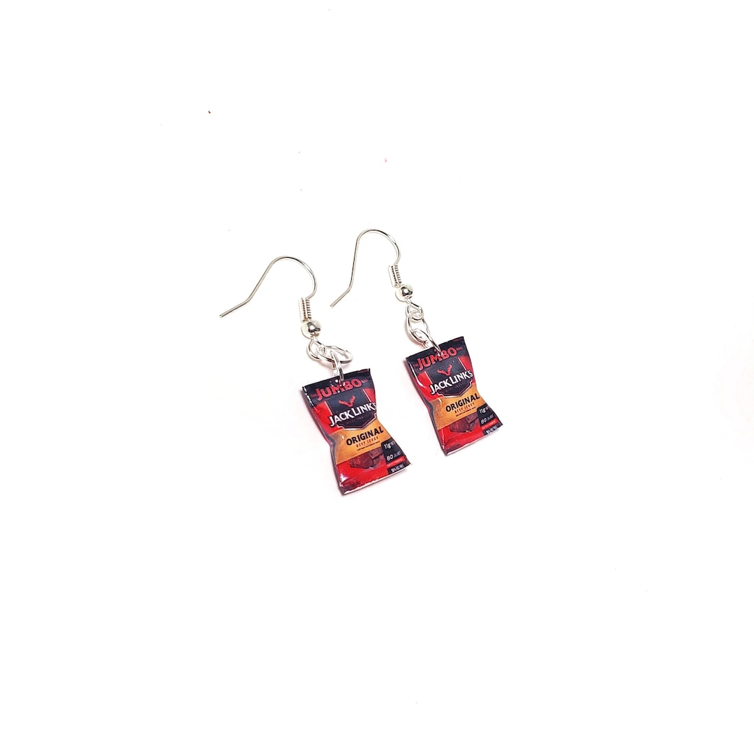Miniature Original Beef Jerky Dangle Earrings, Miniature Food Jewelry ...