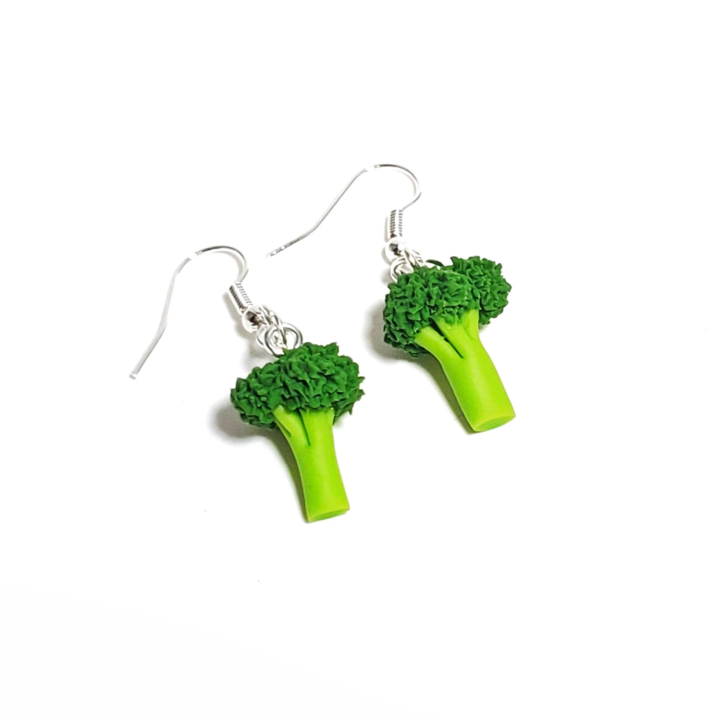 Miniature Vegetable Green Broccoli Dangle Earrings - Etsy