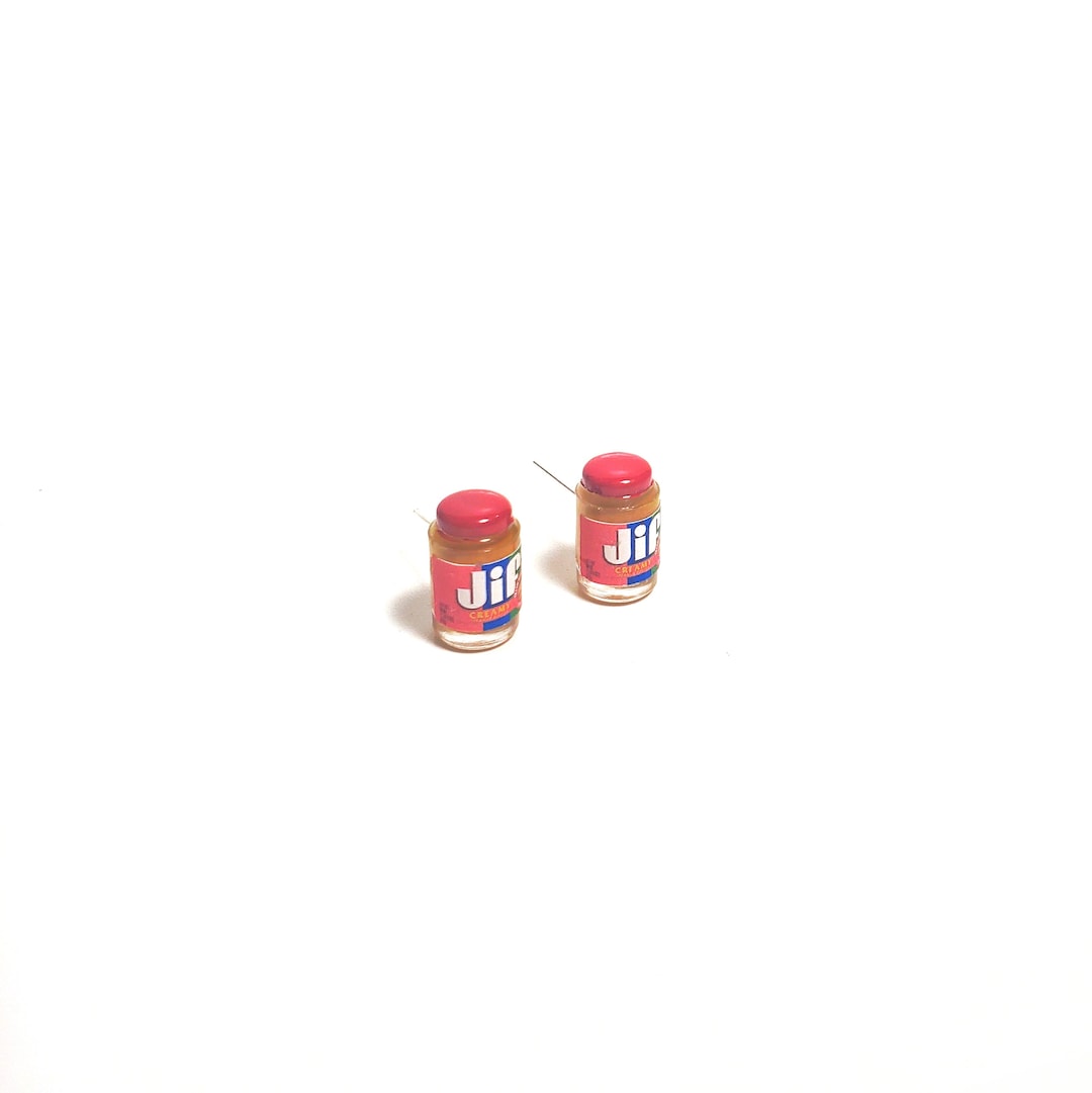 Miniature Jar of Peanut Stud (JIF) Earrings, Miniature Food, Mini Food ...