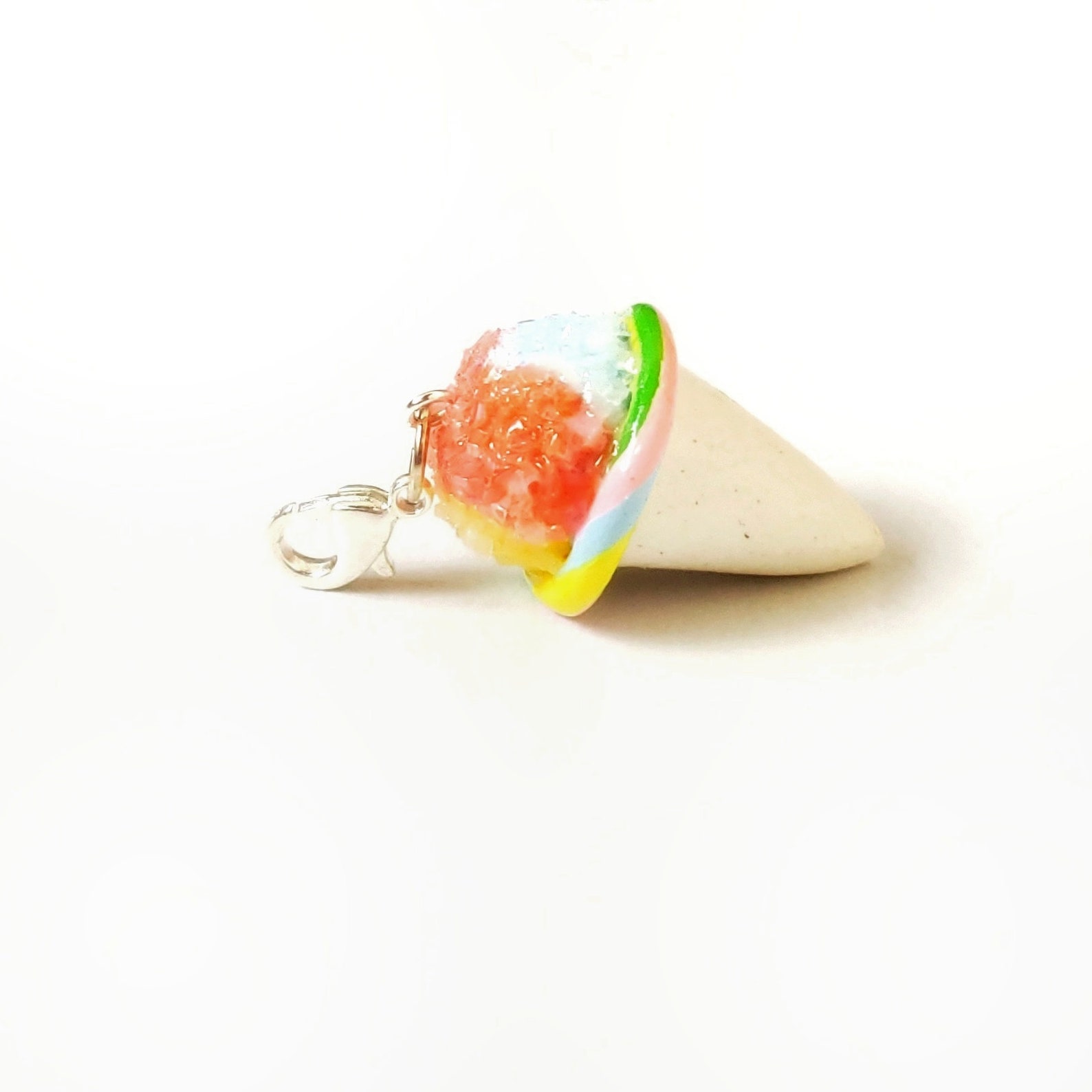 Miniature Pastel Rainbow Snow Cone Charm- Miniature Food Jewelry ...