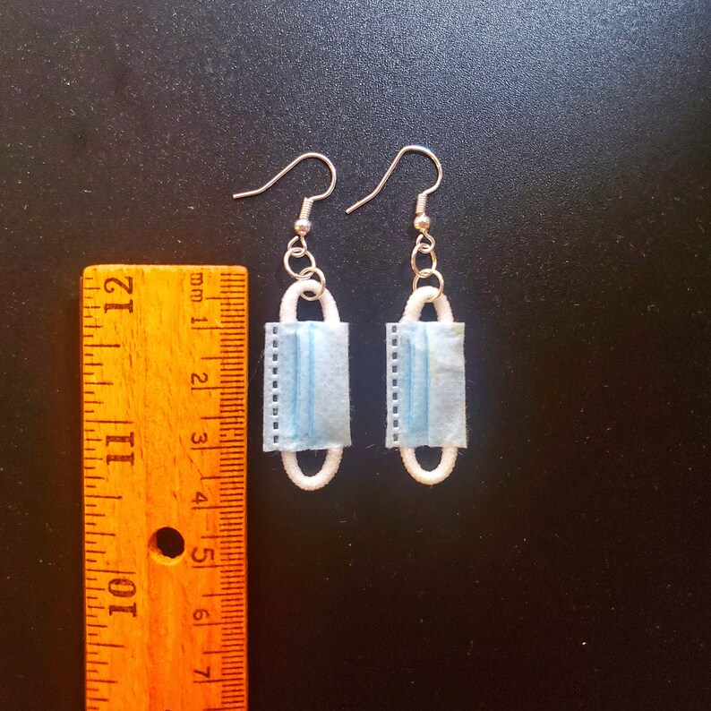 Handcrafted Face Mask Dangle EarringsMiniature handcraft | Etsy