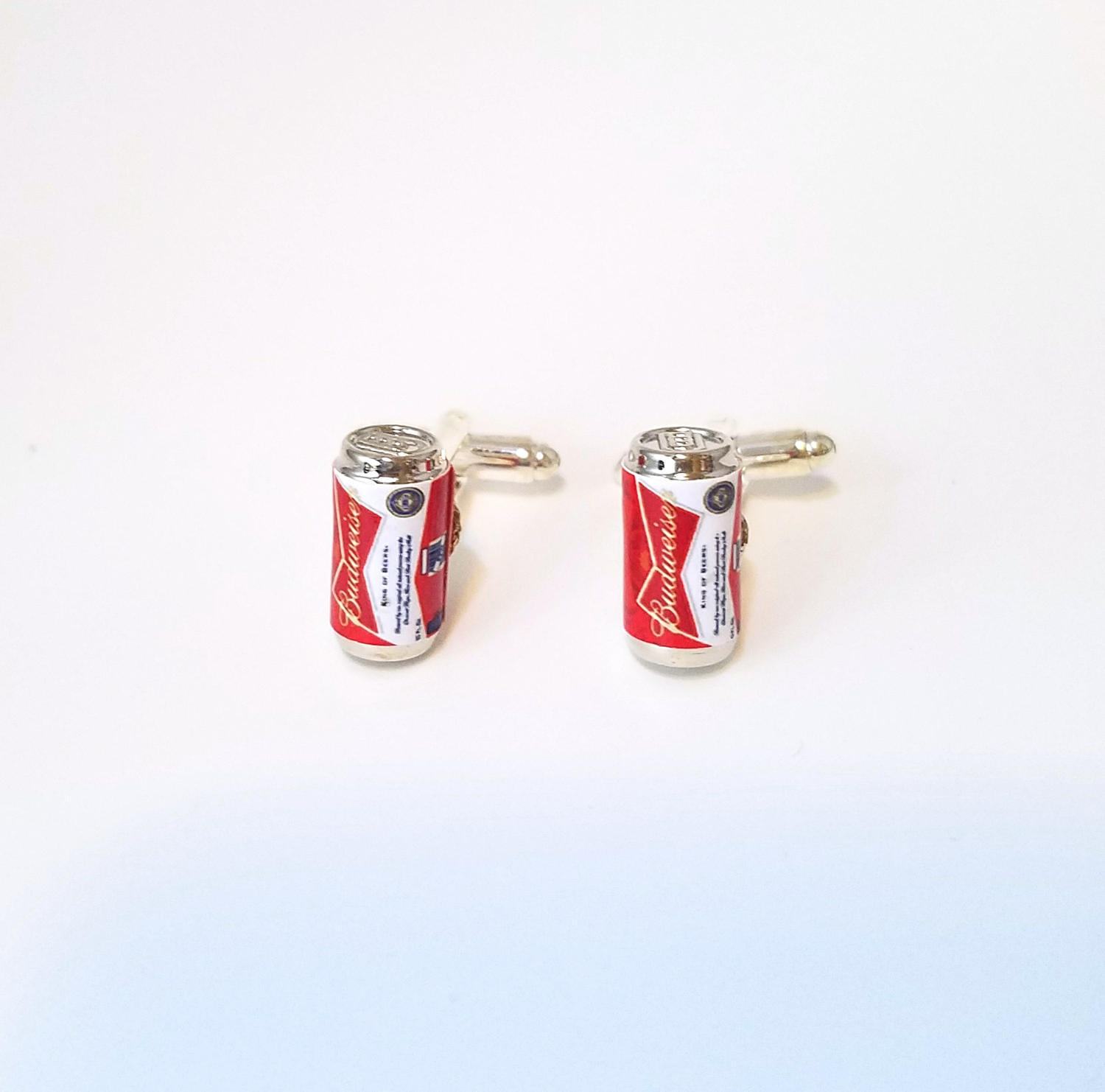 Budweiser Beer Can Cufflinks-miniature Food Drink Cufflinks, Mini Food ...
