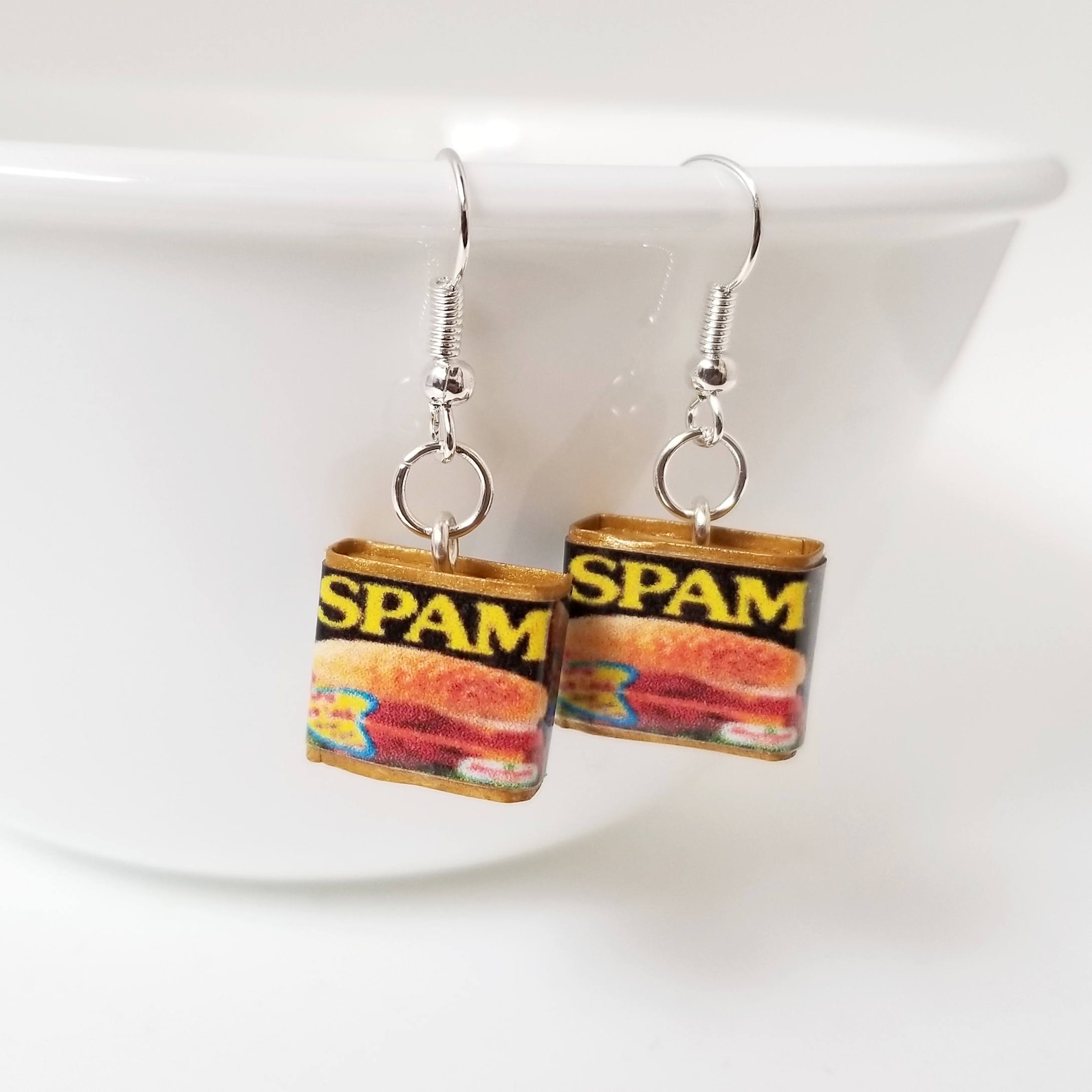 Miniature Can of Spam Earrings With Silver Plated or Sterling | Etsy