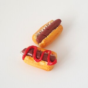 Miniature Classic Hot Dog Charm or Necklace, Polymer Clay Hot Dog Charm ...