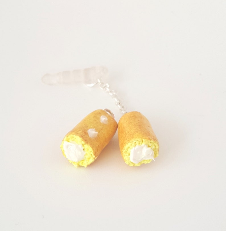 Miniature Cute Twinkies Cake Dust Plug, Keychain or Phone Charm, Kitsch ...