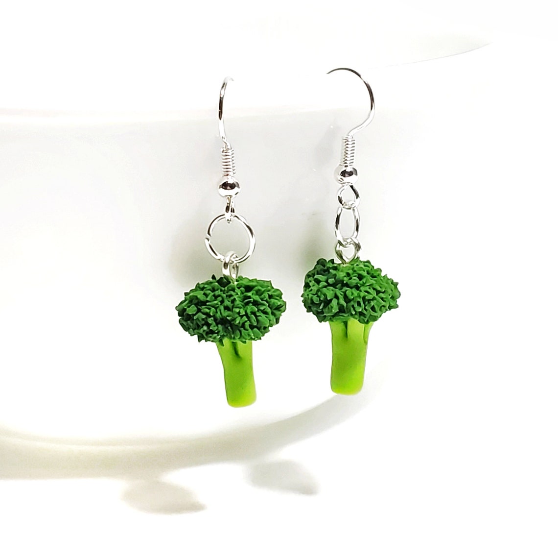 Miniature Vegetable Green Broccoli Dangle Earrings - Etsy