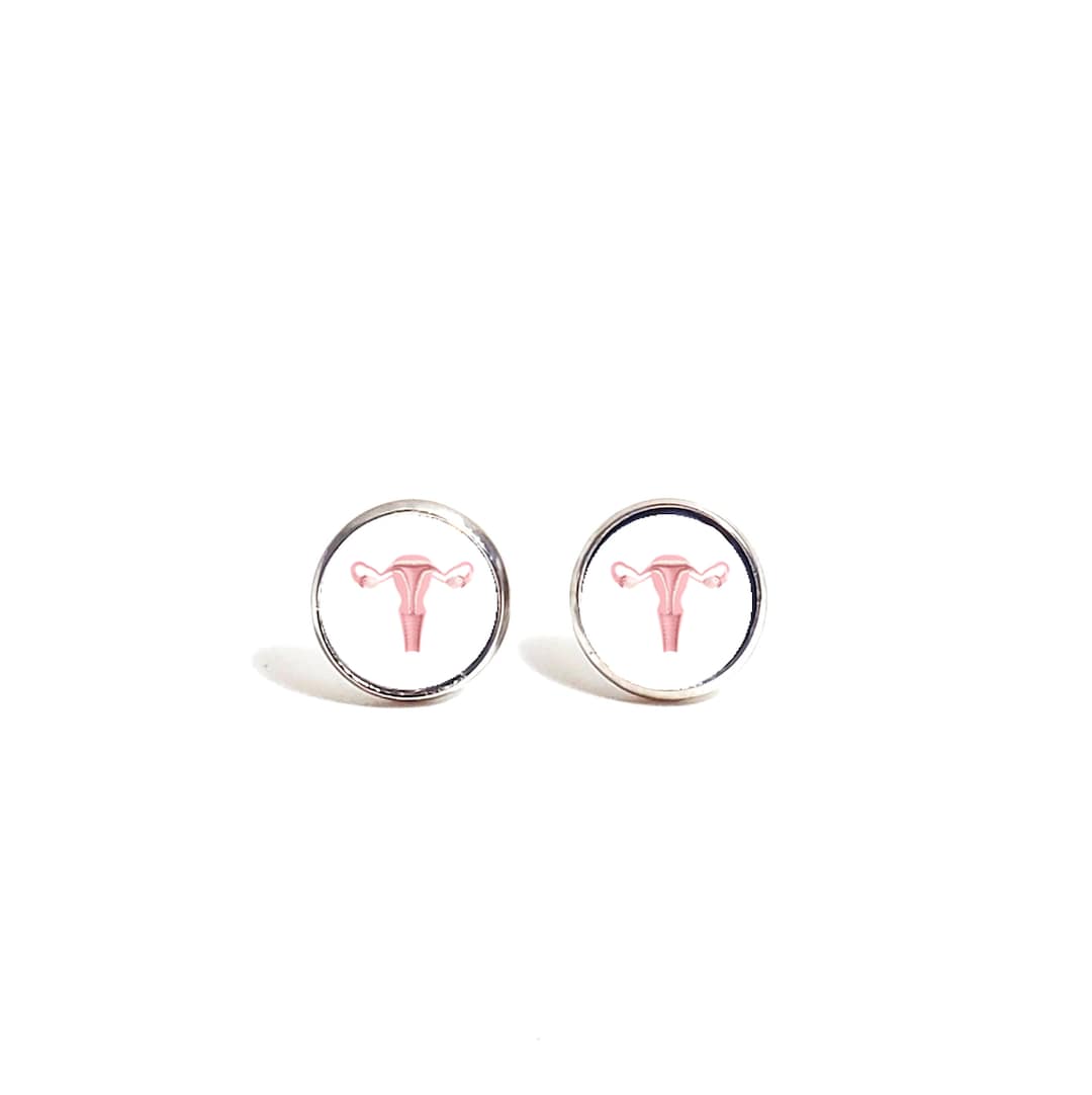 UTERUS Stud Earrings, Surgical Stainless Steel Earrings,cute ...