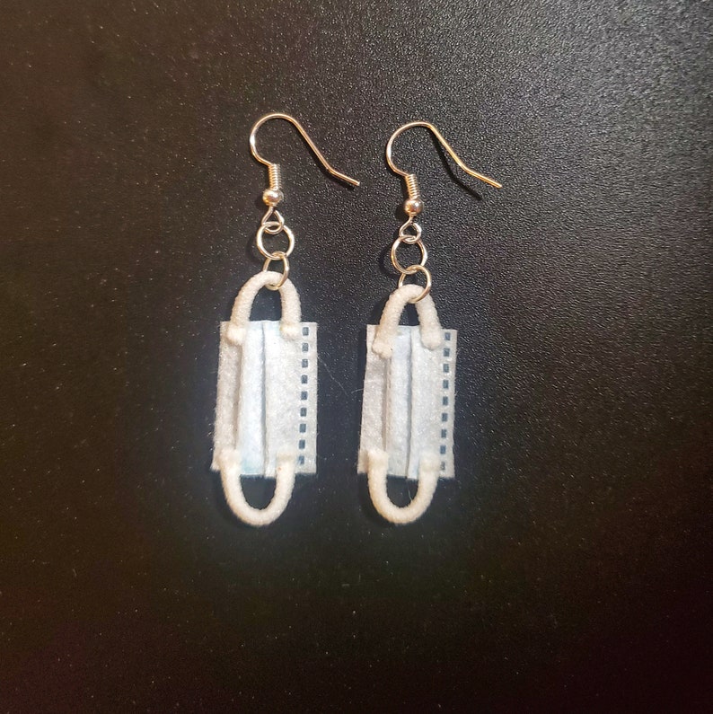 Handcrafted Face Mask Dangle EarringsMiniature handcraft | Etsy