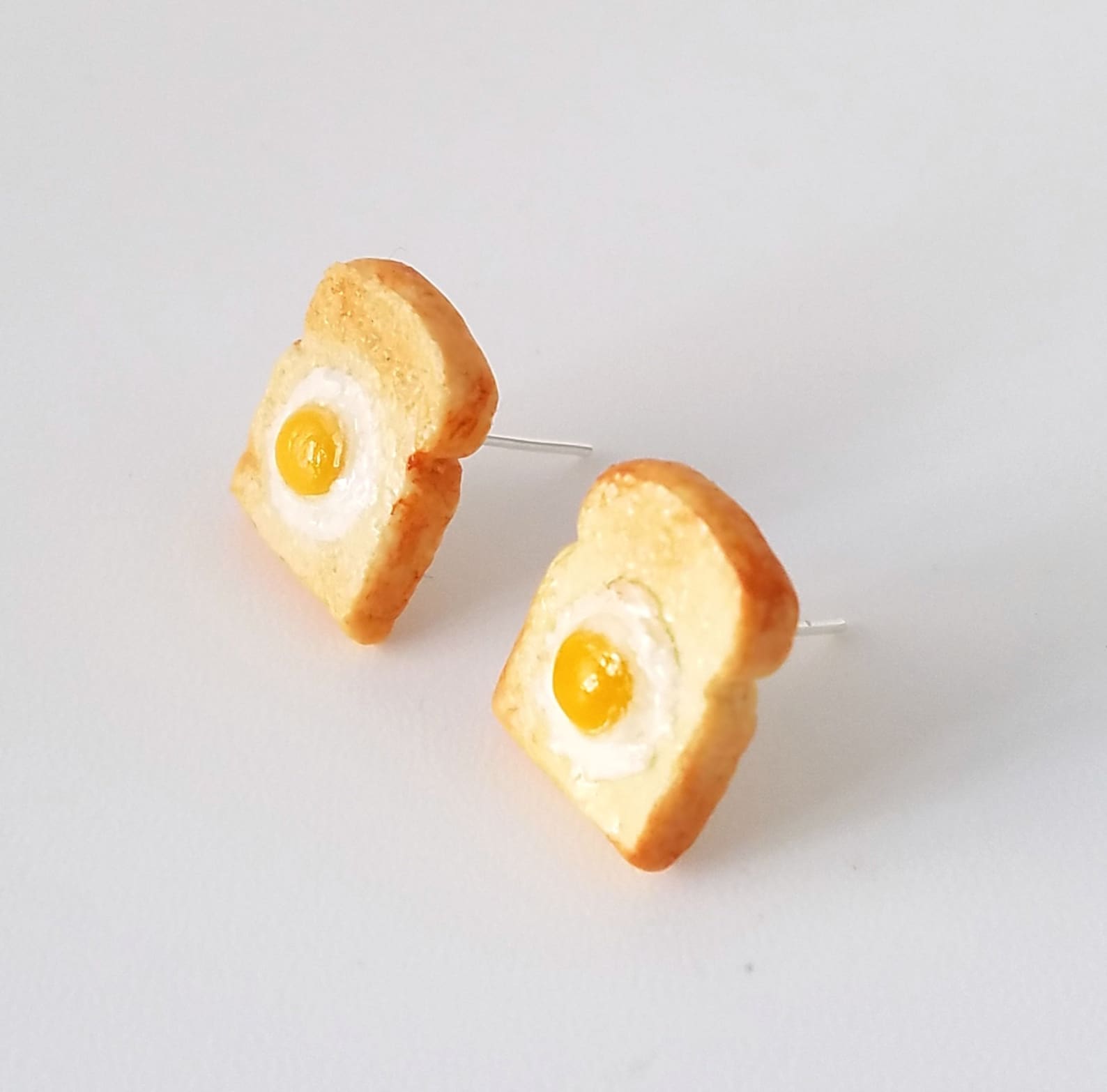 Miniature Food Earrings- Eggs on Toast - Food Earrings, Studd Earrings ...