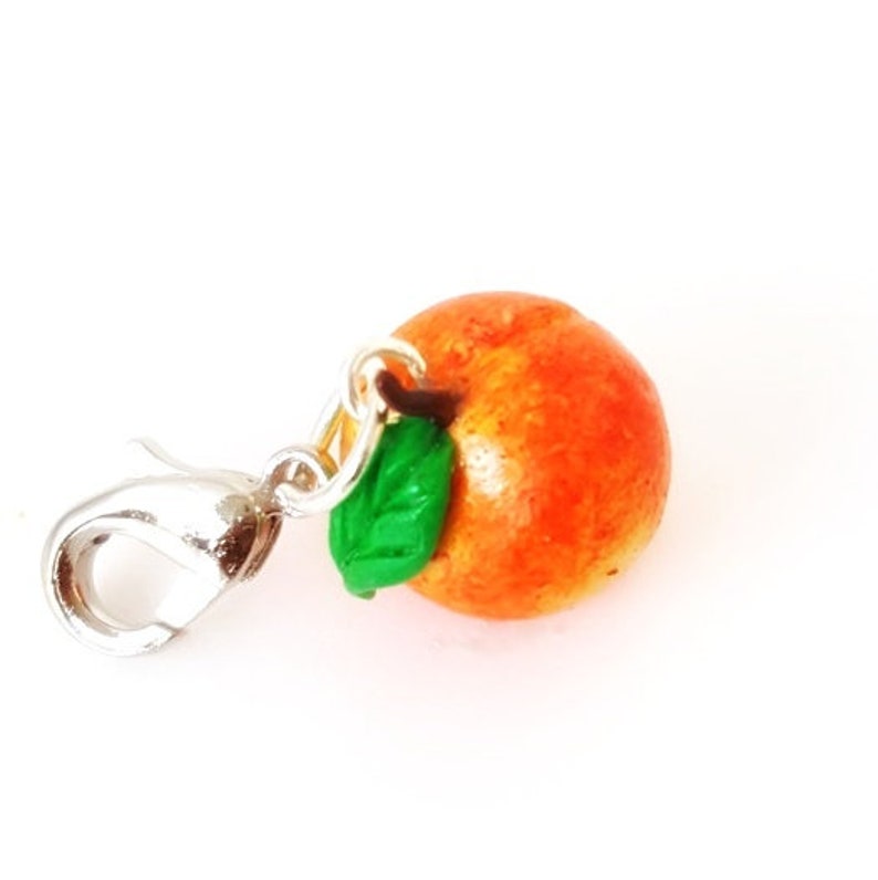 Miniature Food Peach Charm- Miniature Food Jewelry - Kawaii Cute Food ...
