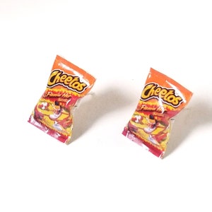 Miniature Cheetos Flaming Hot Earrings, Miniature Food Jewelry, Junk ...