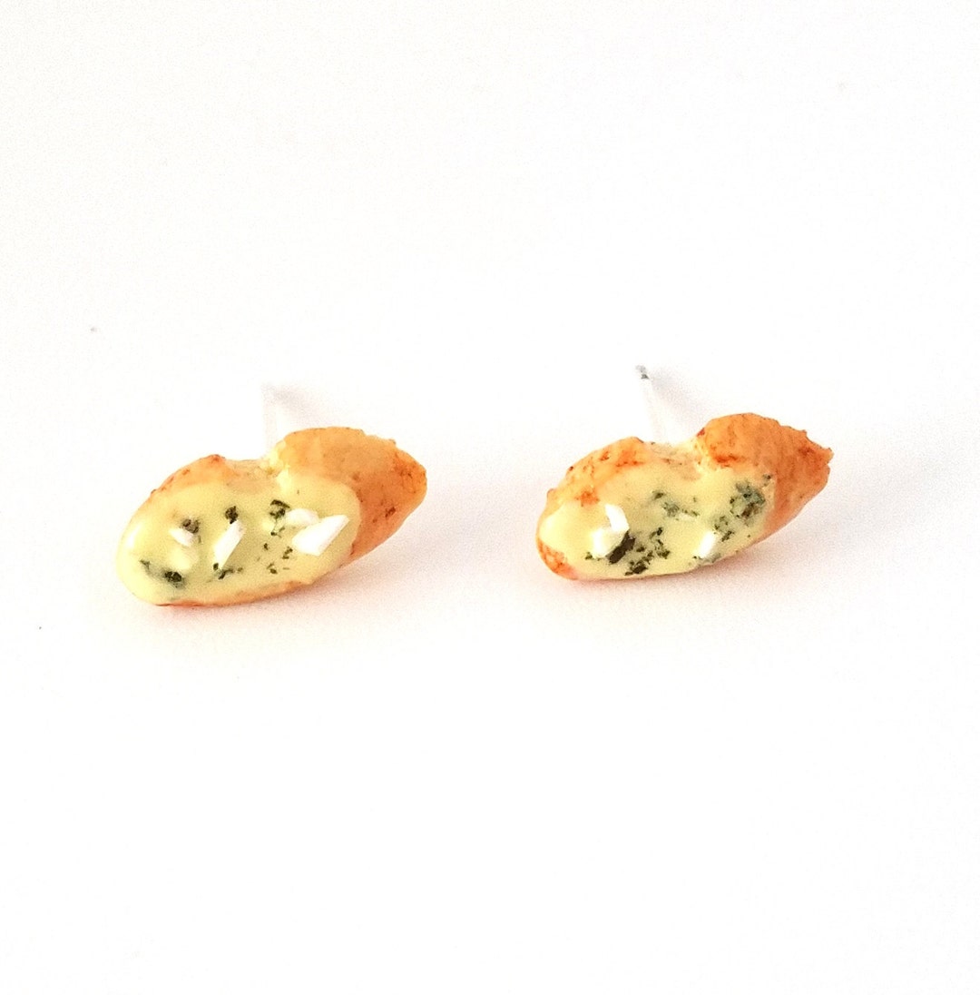 Miniature Food Jewelry, Garlic Bread Toast Earrings - Etsy