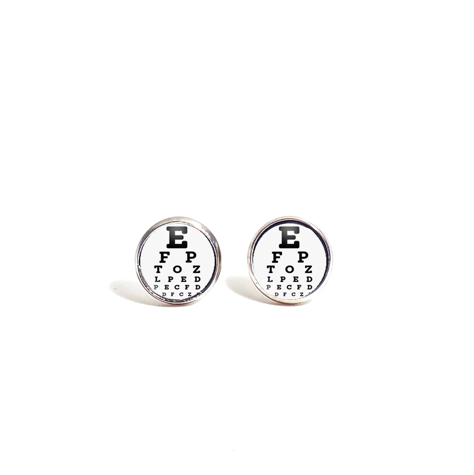 Eye Chart Test Earrings, Surgical Stainless Steel Earrings,stud ...