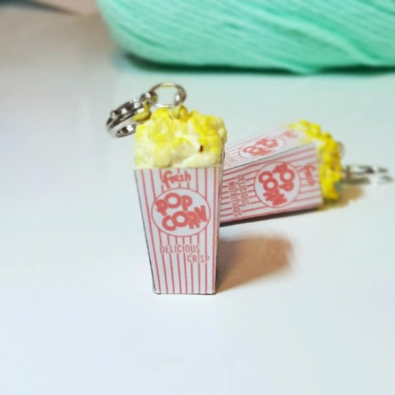 Miniature Movie Popcorn Charm Miniature Food Jewelry Polmer | Etsy
