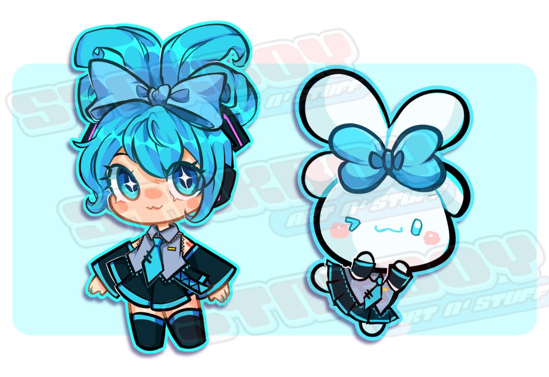 Cinnamiku Hastune Miku Cinnamroll Sanrio Holographic Stickers - Etsy
