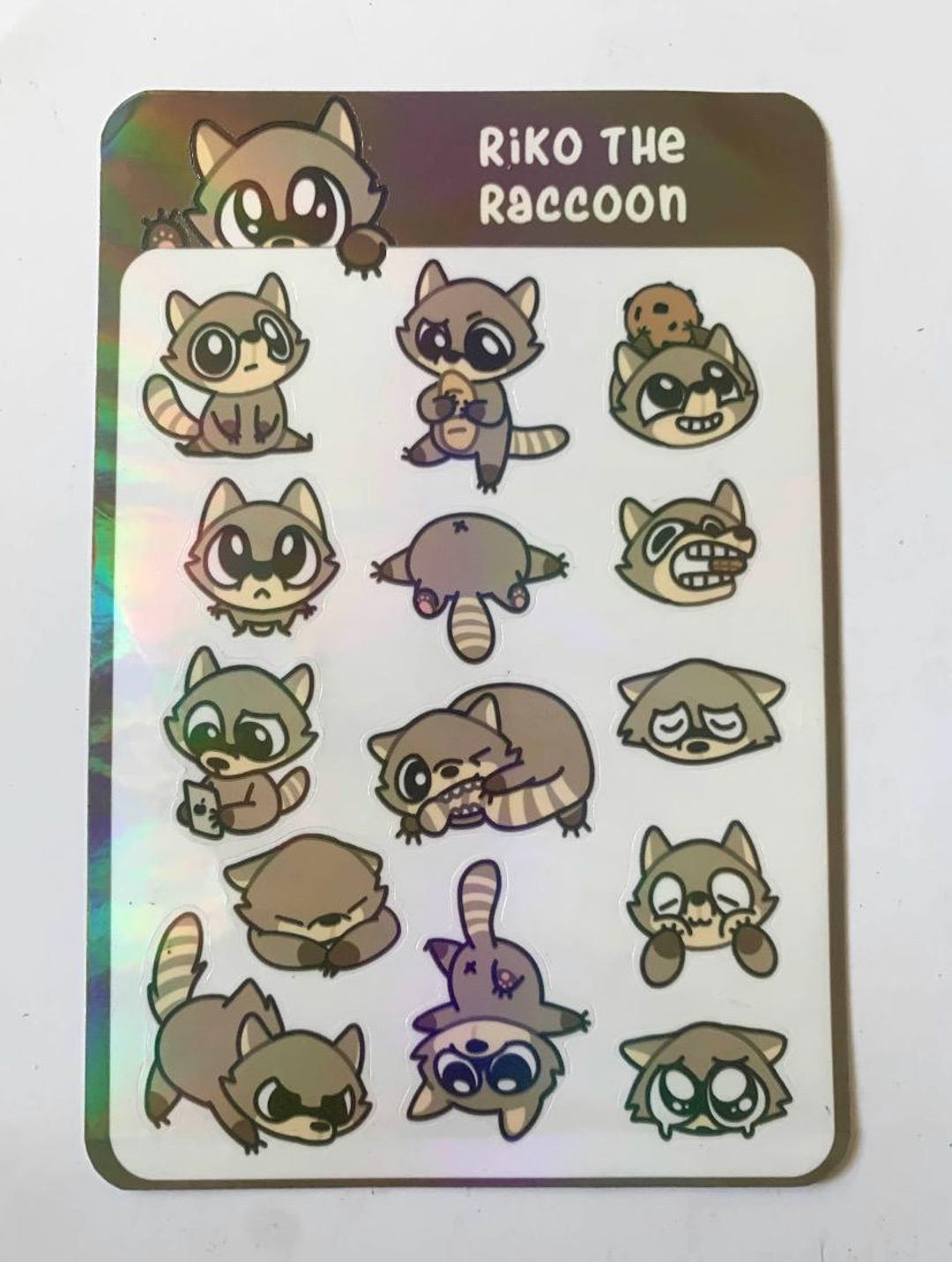 Riko the Raccoon Holographic Sticker Sheet - Etsy