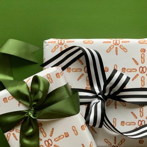 Pretzel Snowflake Wrapping Paper / Philadelphia Wrapping Paper / Food ...