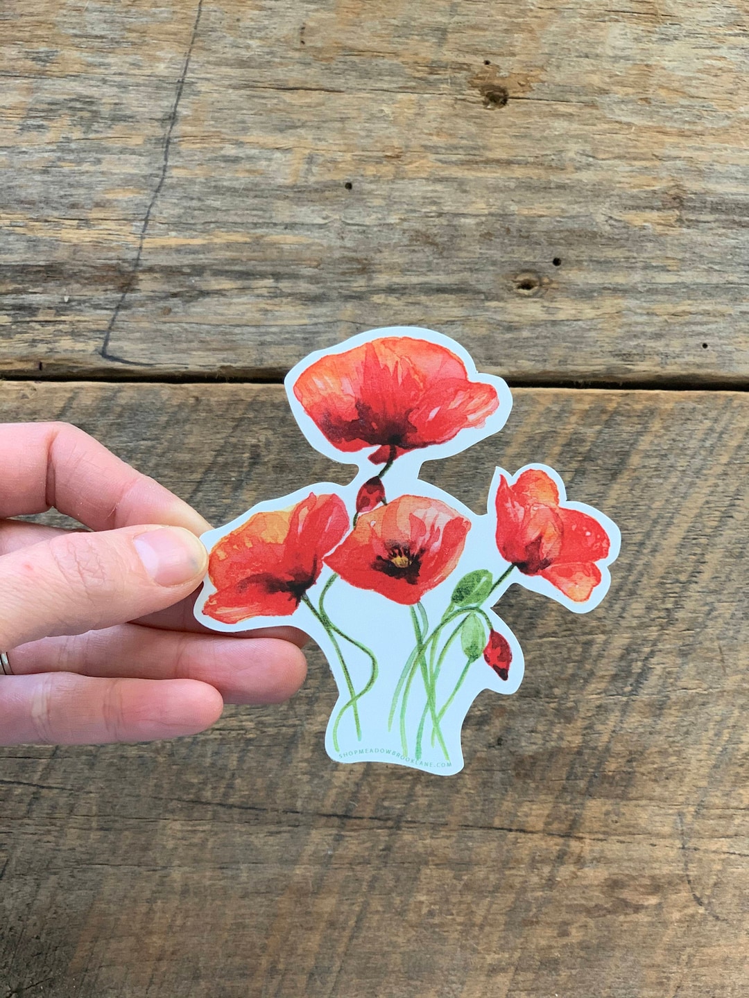 Poppy Flower Vinyl Sticker / Wildflower / Poppy Flower Sticker - Etsy
