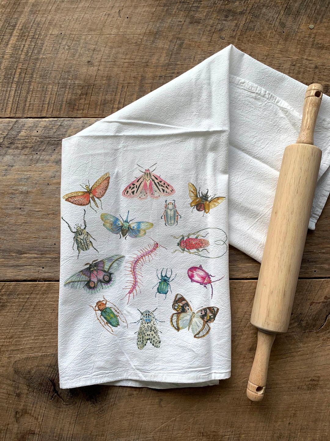 Beautiful Bugs Towel / Insect Flour Sack Towel / Bug Towel / Moth ...
