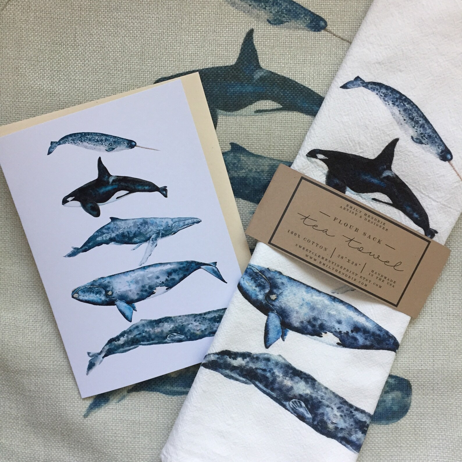 Whale Towel / Flour Sack Towel / Kitchen Decor / Tea Towel / Whale ...