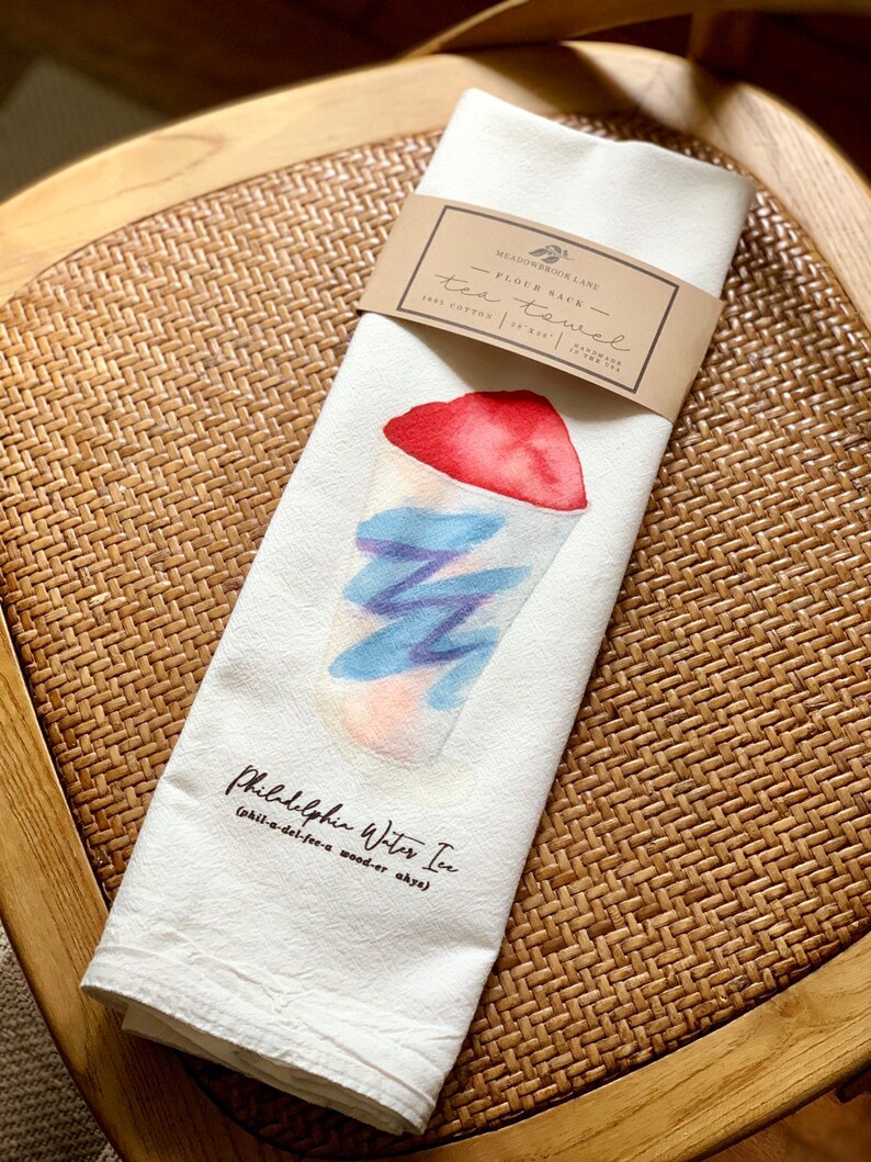 Philadelphia Water Ice Flour Sack Tea Towel / Tea Towel / Cotton Towel ...