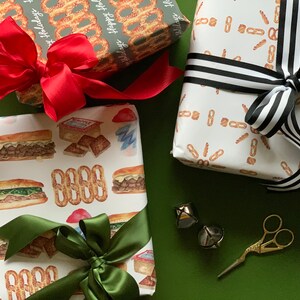 Happy Holidays Philadelphia Pretzel Wrapping Paper / Philadelphia ...