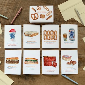 5x7 Philly Pretzel Birthday Greeting Card/ A7card / Philly Food - Etsy
