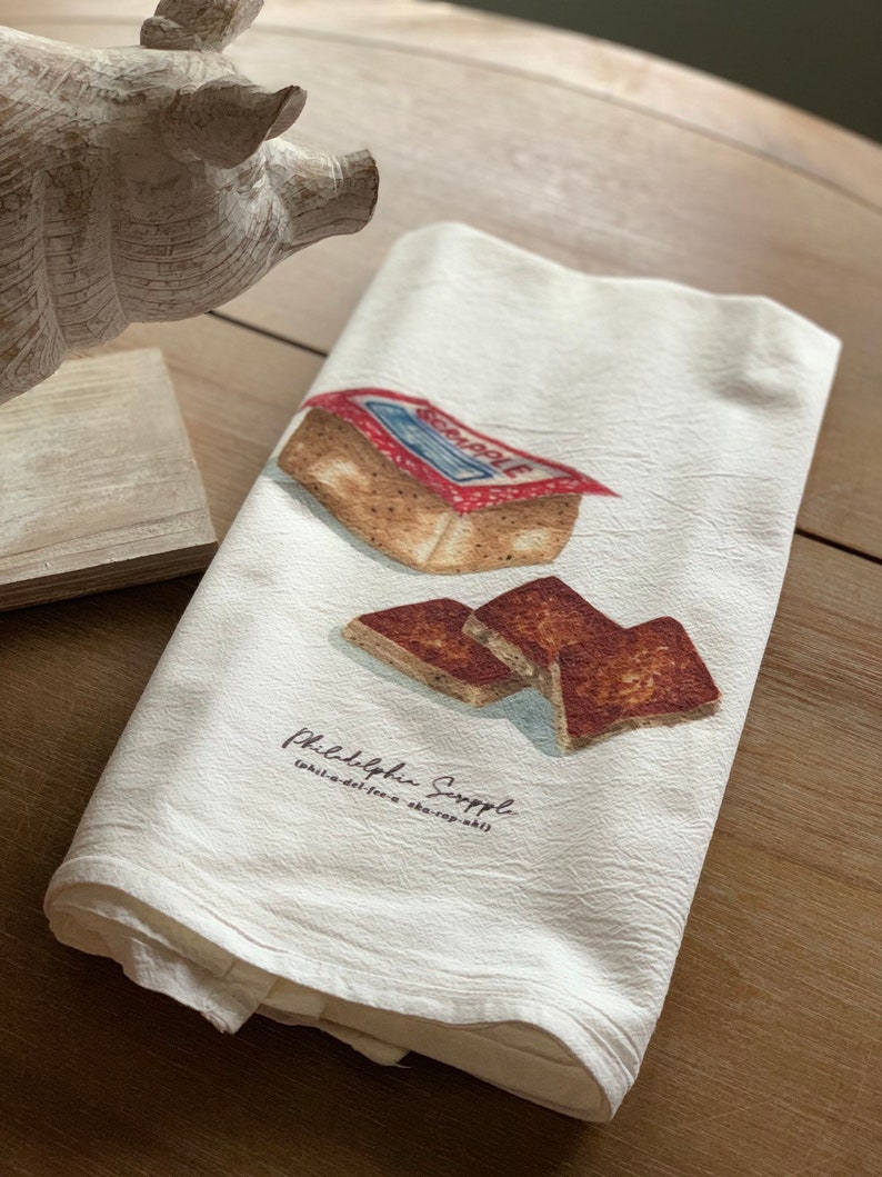 Philadelphia Scrapple Flour Sack Tea Towel / Tea Towel / Cotton Towel ...