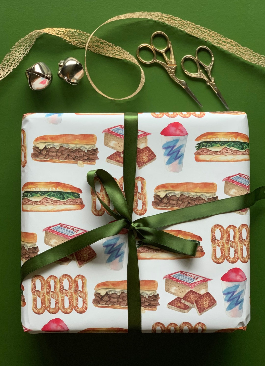 Philly Food Favs Wrapping Paper / Philadelphia Wrapping Paper / Food ...