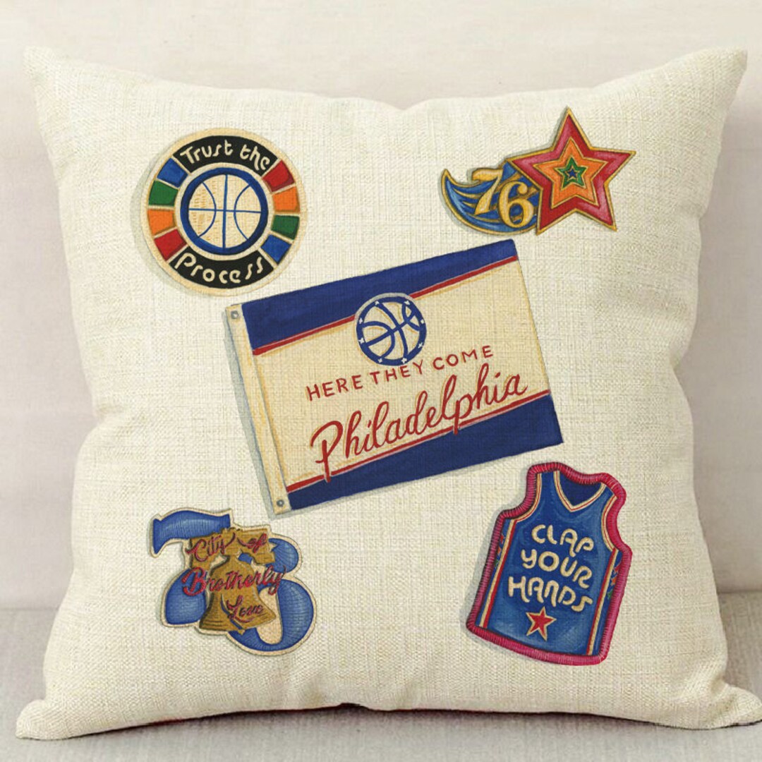 Philly Basketball Fan Linen Pillow Cover / Philly Art / Home Decor ...