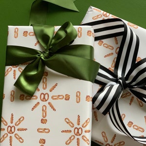 Pretzel Snowflake Wrapping Paper / Philadelphia Wrapping Paper / Food ...