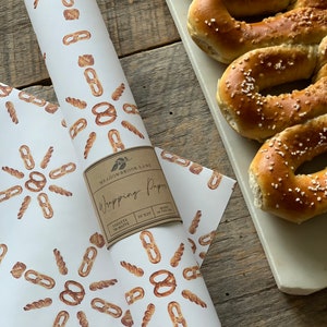 Pretzel Snowflake Wrapping Paper / Philadelphia Wrapping Paper / Food ...