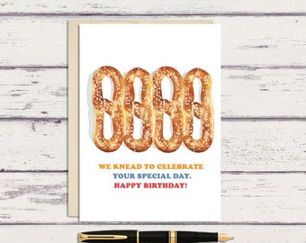 Soft Pretzel Birthday Card - Etsy