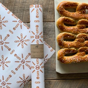 Pretzel Snowflake Wrapping Paper / Philadelphia Wrapping Paper / Food ...