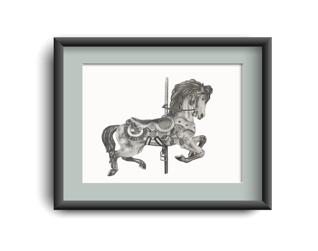 Carousel Horse Wall Art, Carousel Horse Wall Decor, Carousel Print ...