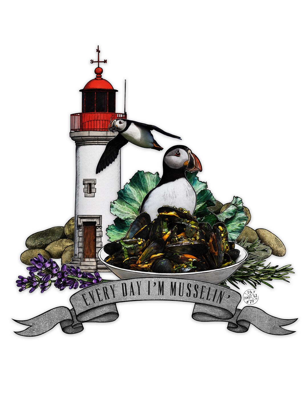 The Mussel Flex Mussels Foodie Tattoo Flash Series 4 - Etsy