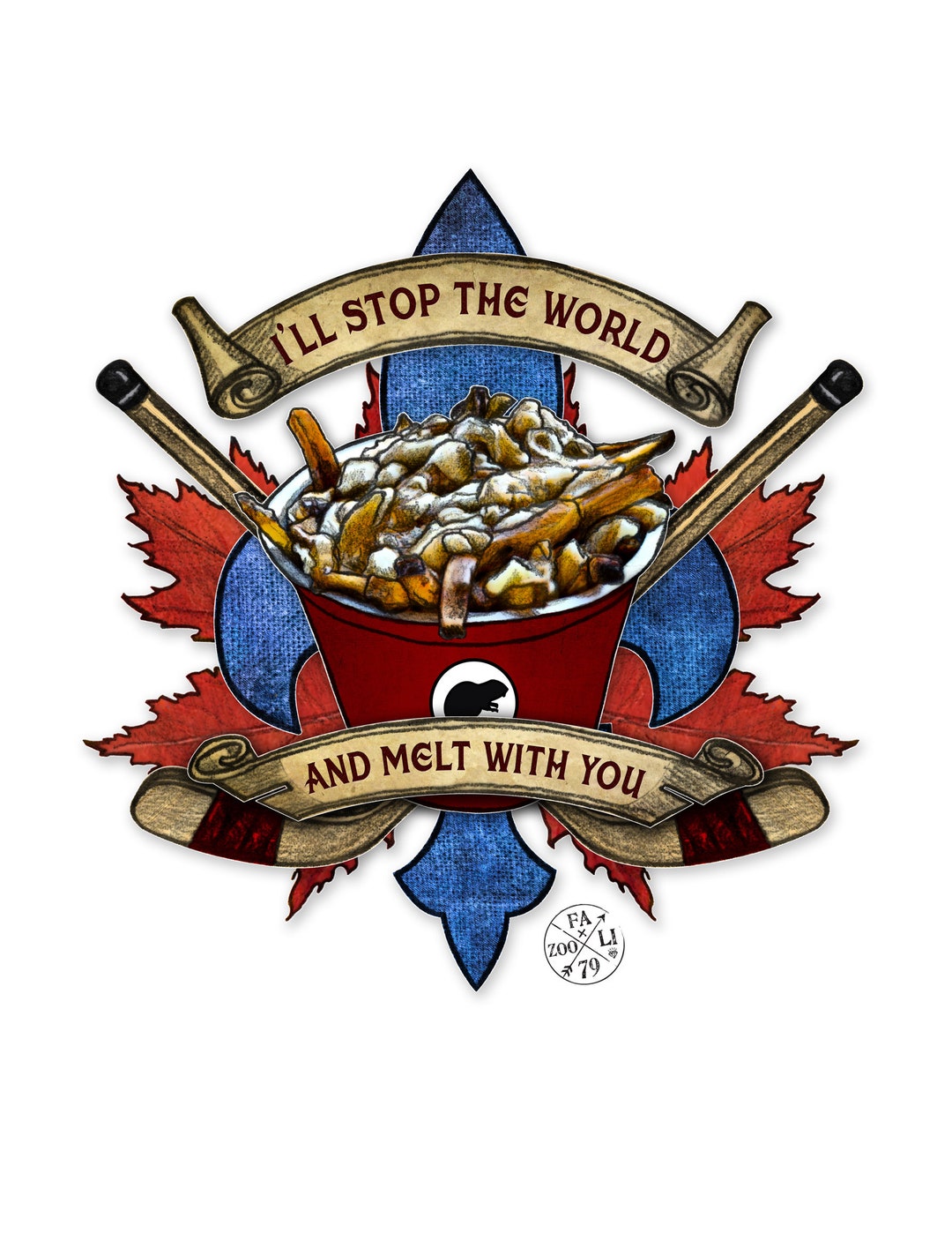 Canadian Salad -- Poutine -- Food Tattoo Flash -- Series 2 ...