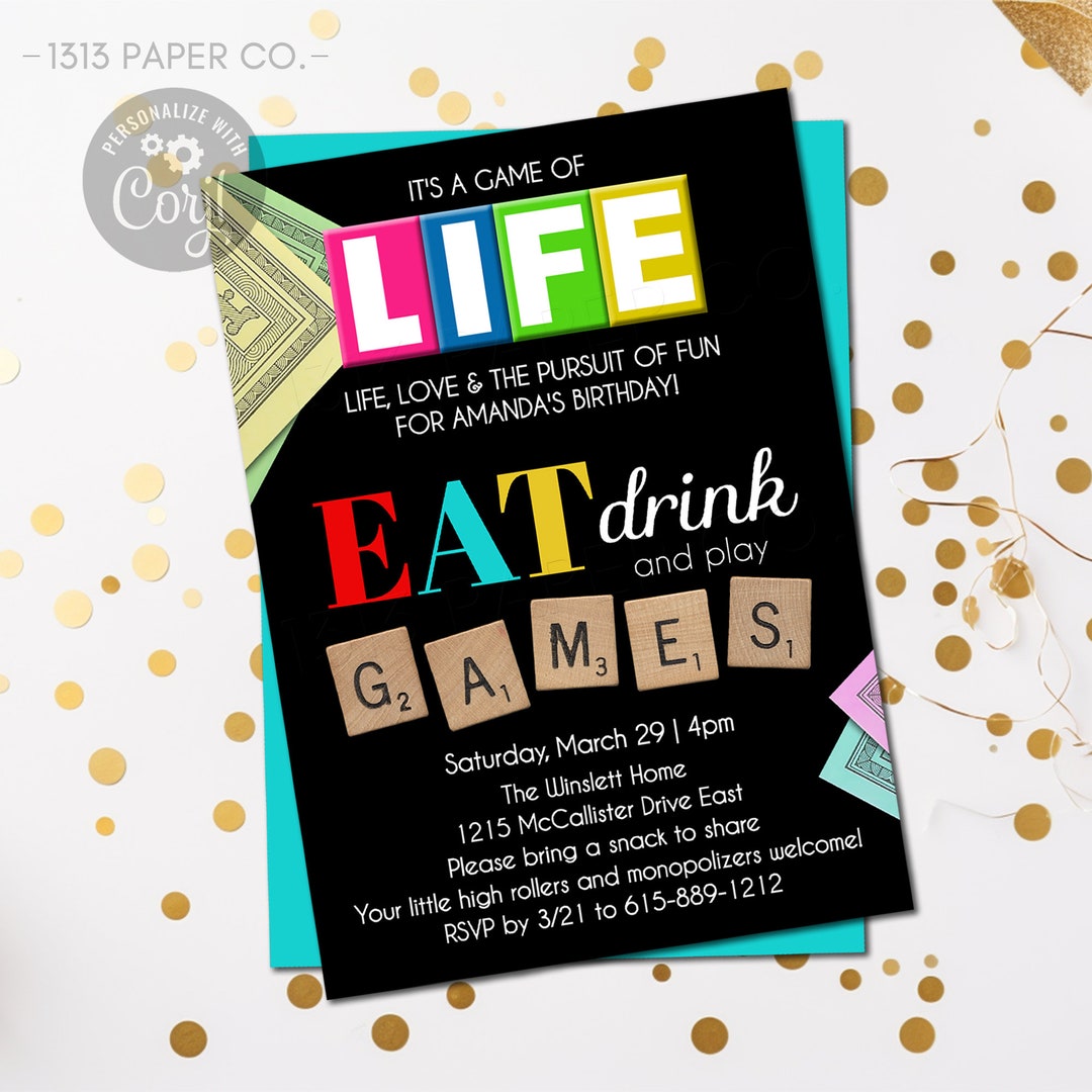 Editable Game Night Invitation, Game Night, Family Game Night, Couples ...