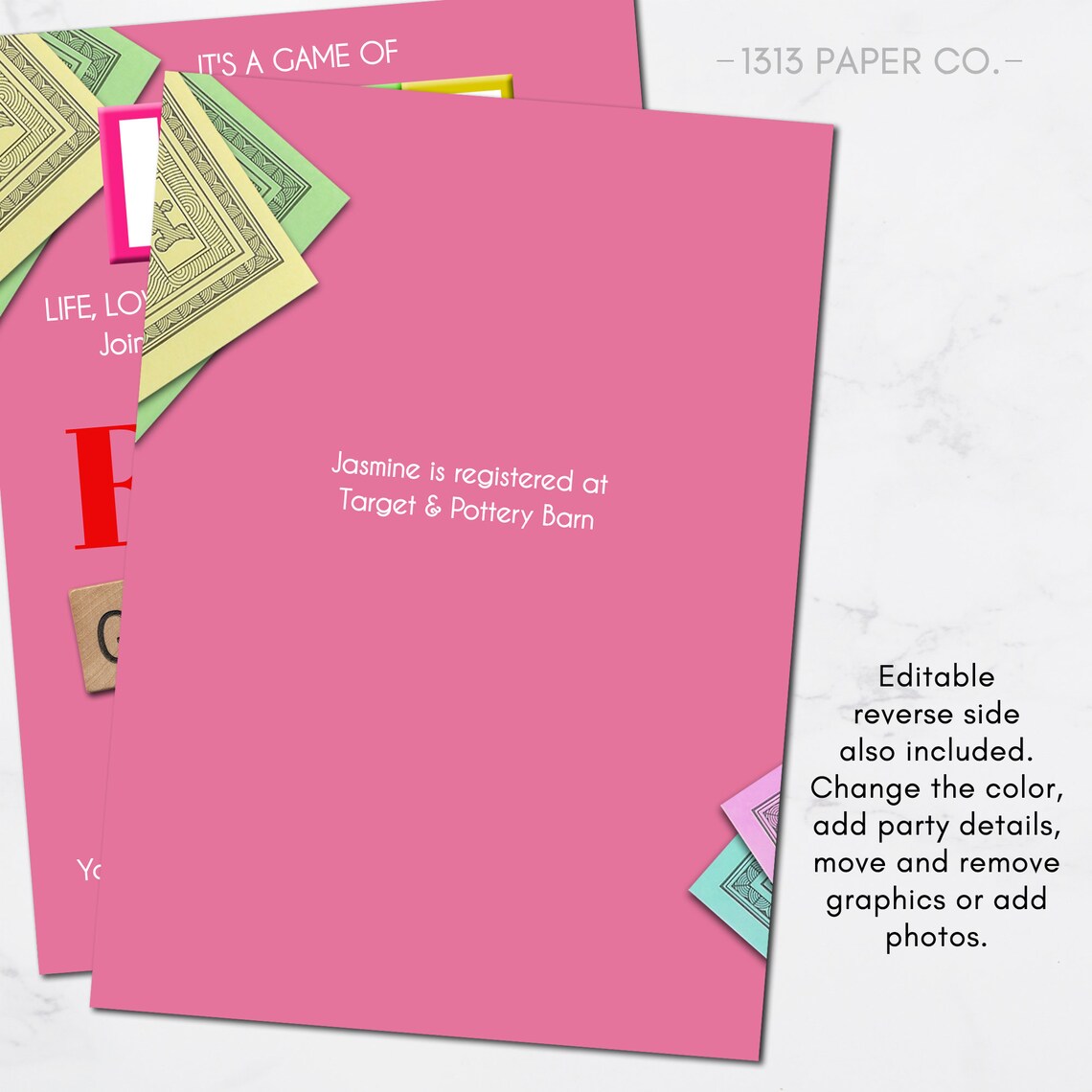 Editable Bridal Shower Invitation, Game Night Invitation, Game Night ...