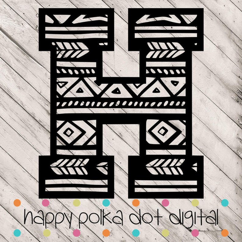 Aztec Letter H SVG Digital Cutting File for Silhouette Cameo - Etsy ...
