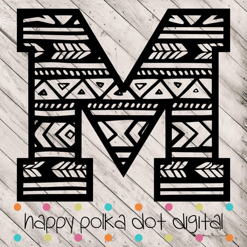 Aztec Letter M SVG Digital Cutting File for Silhouette Cameo - Etsy