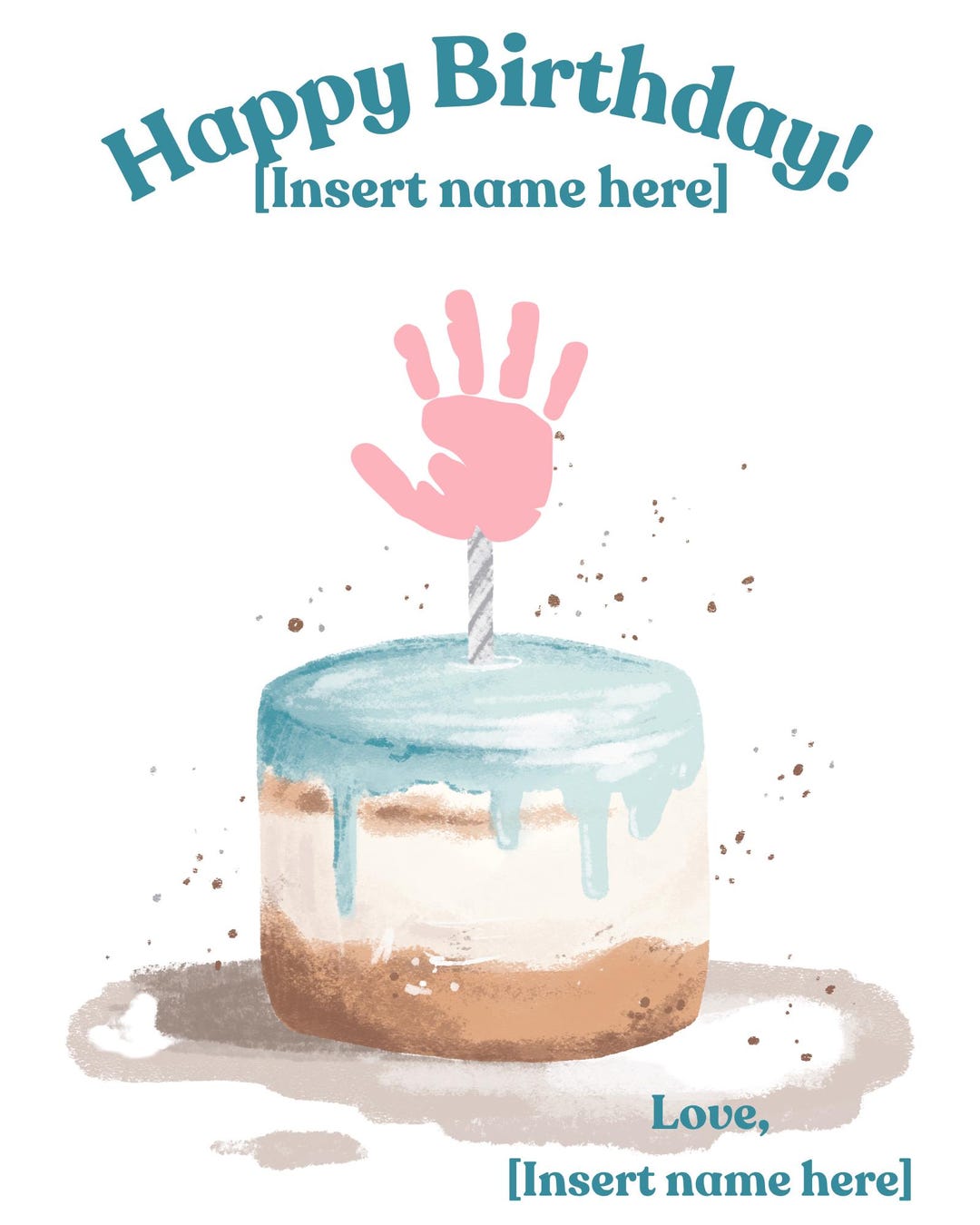 Birthday Handprint Art – Printable DIY Gift for Kid - Etsy