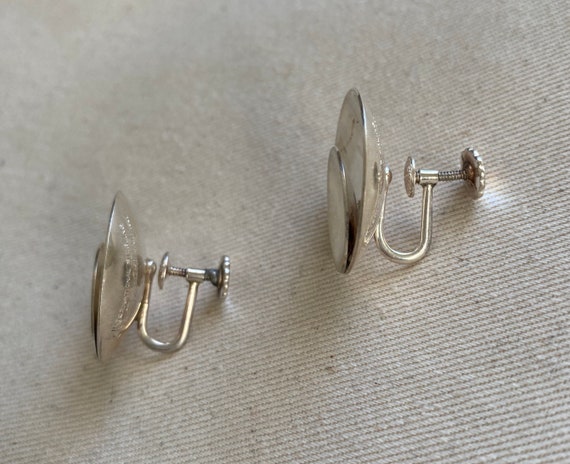 Rare Midcentury Modern Vintage Designer Silver Earrin… - Gem