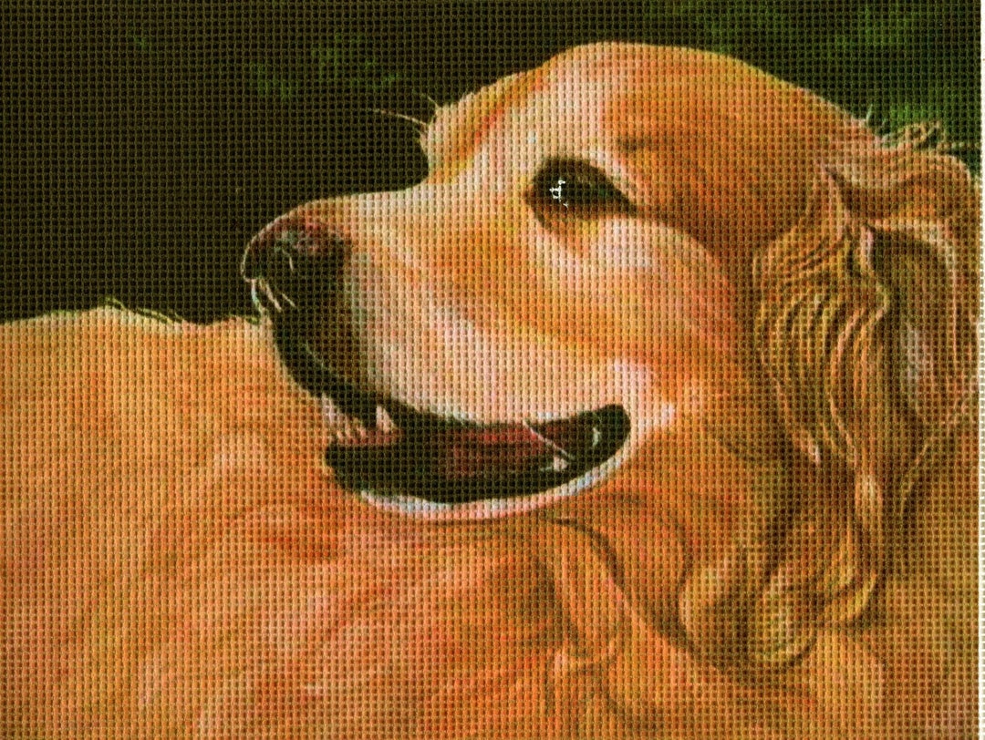 Golden Retriever Needlepoint Canvas, Painterly Design, Ready to Ship - Etsy