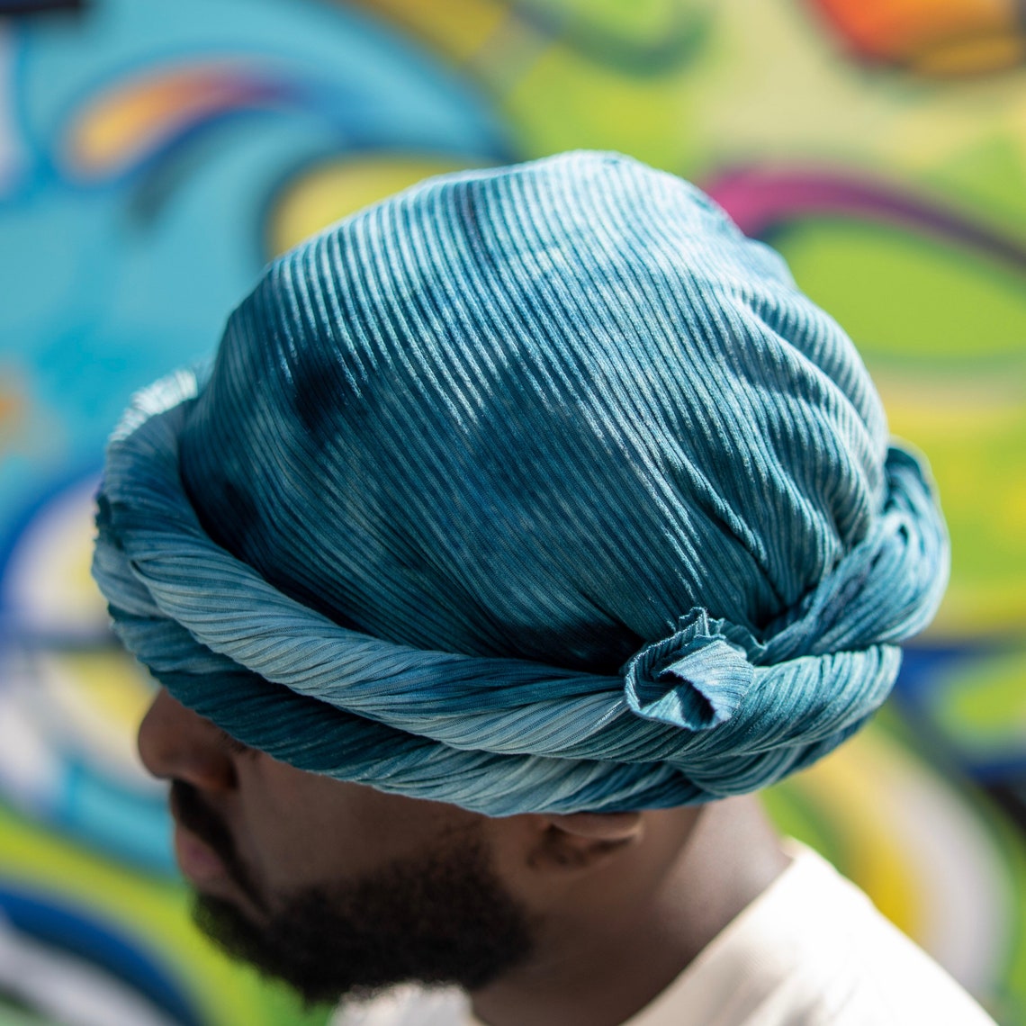 Ocean Tie Dye Male Turban - Etsy