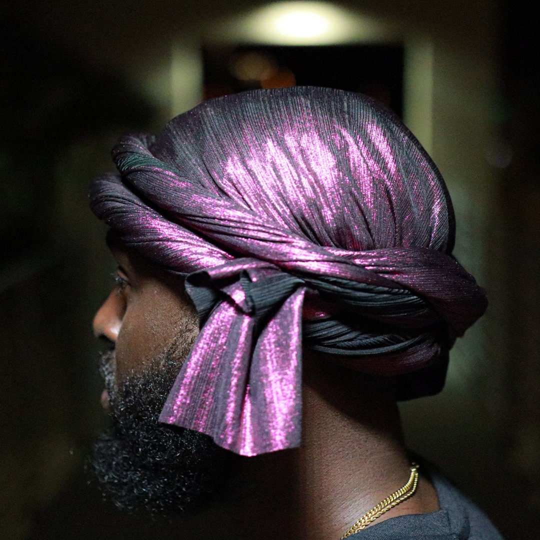 Maroon Foil Male Turban - Etsy