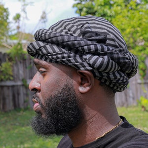 Black Striped Male Turban - Etsy