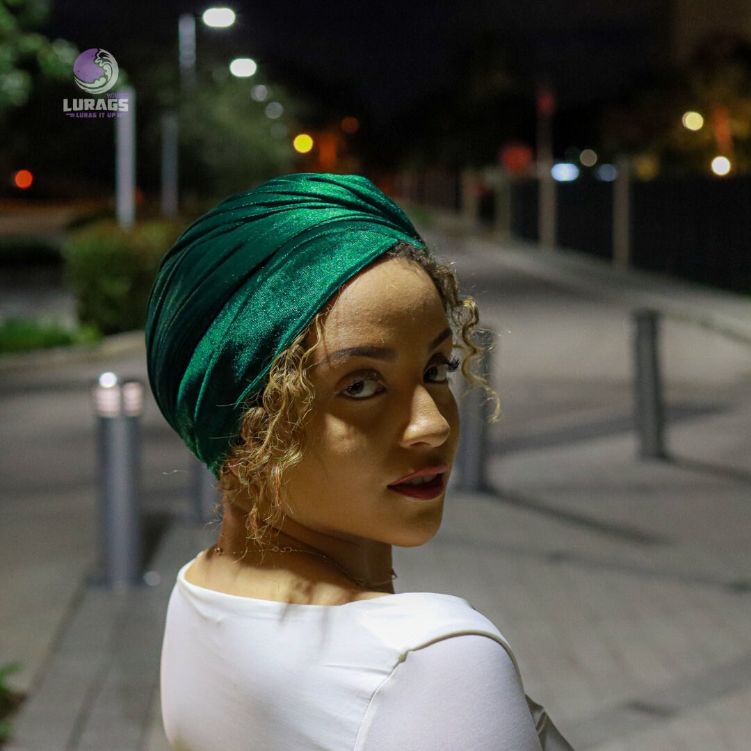 Green Velvet Women Turbans - Etsy