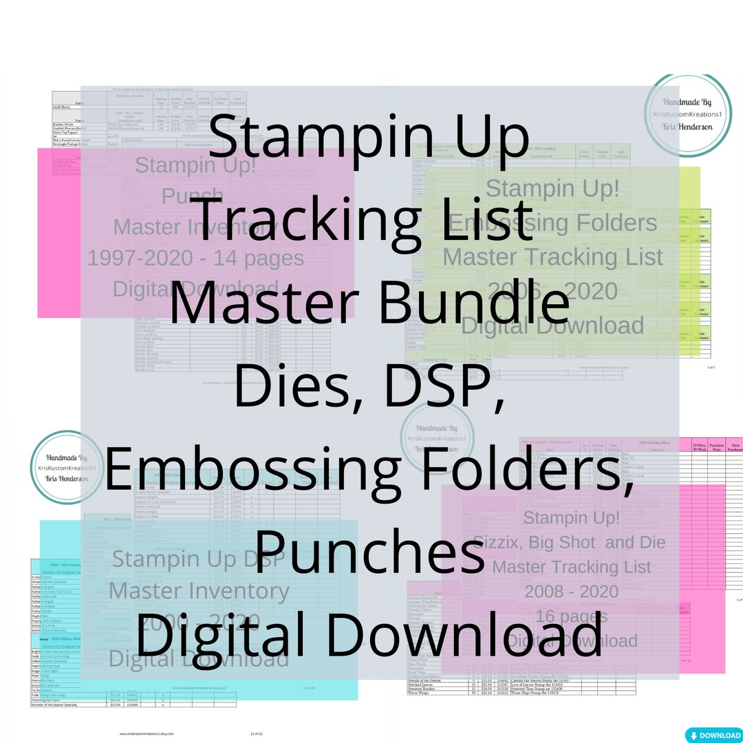 Bundle Download Stampin up Paper Cardstock Tool Master Dies, DSP ...